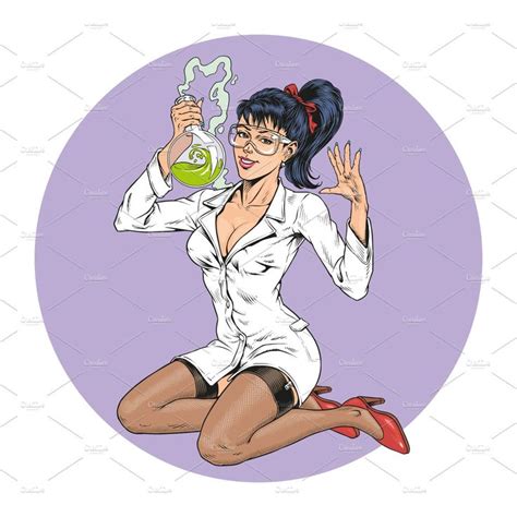 Scientist Woman With Love Potion Flask