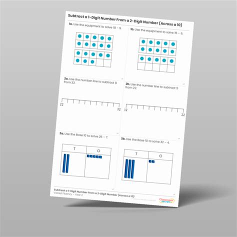 Subtract A 1 Digit Number From A 2 Digit Number Across A 10 Varied Fluency Resource
