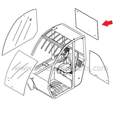 0707230163gt Telehandler Rear Window Glass