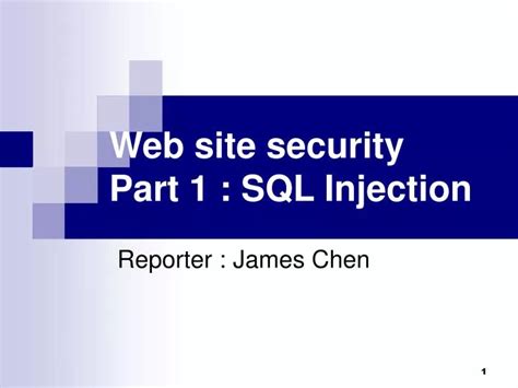PPT Web Site Security Part SQL Injection PowerPoint Presentation ID
