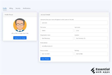 Bootstrap Profiles Latest Collection Essential Web Apps