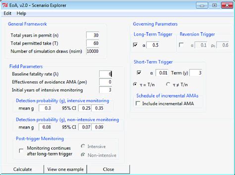 Screen Capture Of Parameters For Exploring The Action Of Short And