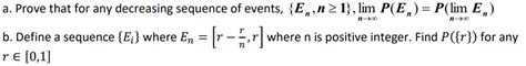solved 1 n a prove that for any decreasing sequence of