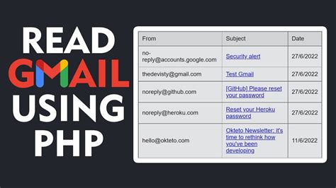 Read Gmail Using PHP YouTube