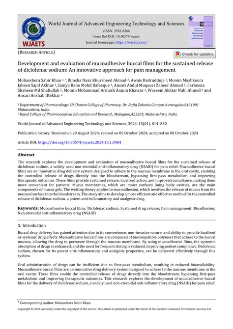 Pdf Development And Evaluation Of Mucoadhesive Buccal Films For The