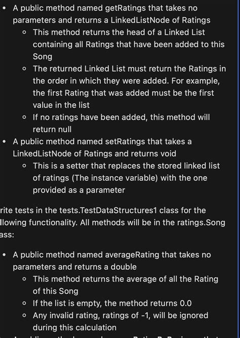 Solved A Public Method Named Getratings That Takes No