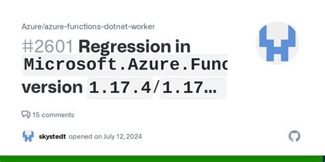 regression in `microsoft azure functions worker sdk` version `1 17 4