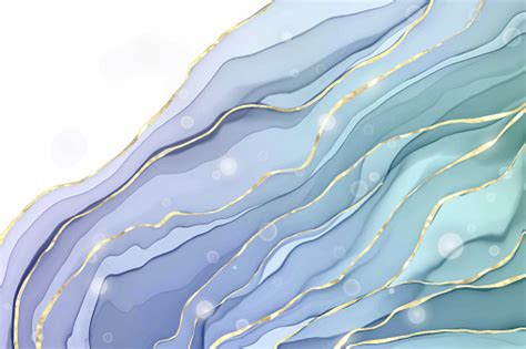 추상먼지가 많은 보라색과 파란색 액체 대리석 수채화 배경에 웨이브 패턴과 황금 균열이 있습니다 파스텔 대리석 알코올 잉크 그리기 효과 초대를 위한 벡터 일러스트 디자인