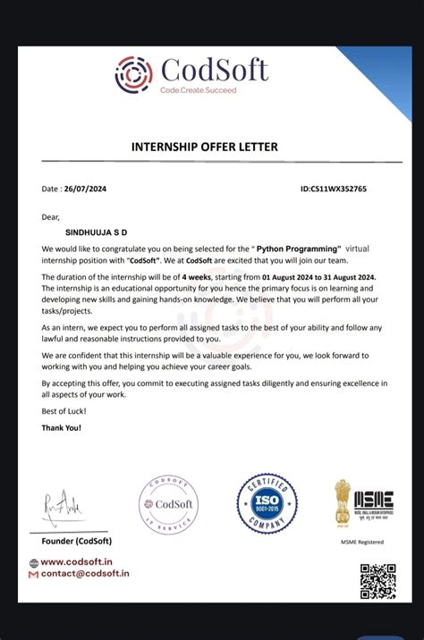 Sindhuuja Dhandapani On Linkedin Newbeginnings Codsoft Careergoals