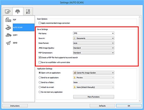 Canon CanoScan Manuals CanoScan LiDE Scanner Button Settings Via IJ Scan Utility