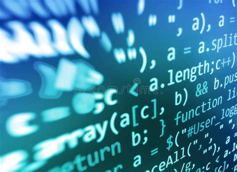 Het Coderende Programmerings Broncodescherm Kleurrijke Abstracte Gegevensvertoning Het