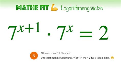 🏋️‍♀️ Mathe Fit 59 Exponentialgleichung Durch Logarithmieren Lösen Logarithmengesetze
