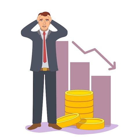 Premium Vector Business Finance Reduction Chart Recession Diagram Sad