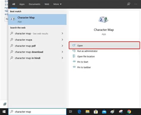 Character Map Windows