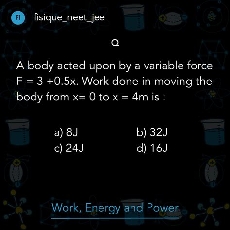 Fisique A Body Acted Upon By A Variable Force F 3 Facebook