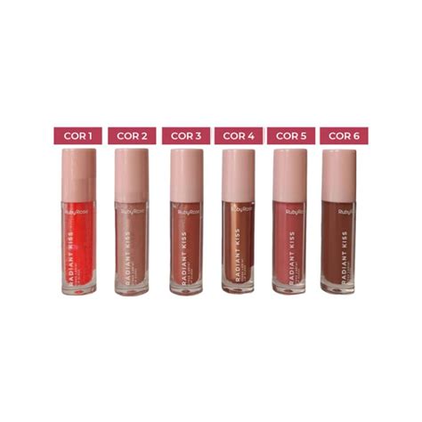 Gloss Labial Radiant Kiss Ruby Rose Hb L6400 Kit 06un Mercado Make