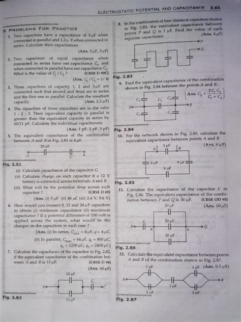 Capacitance Numericals For Practice Pdf Capacitance Capacitor