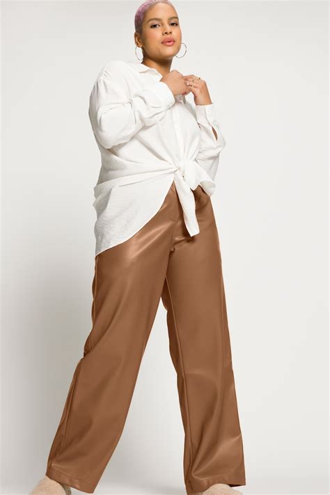 Brown Faux Leather Pants Plus Size Plus Sizes Ulla Popken