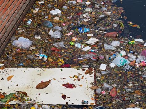 premium photo high angle view of garbage floating on water