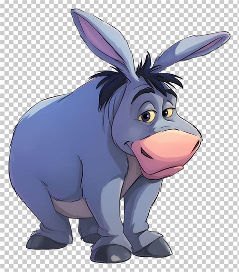 Eeyore Blue Cartoon Donkey With Adorable Expression Png Clipart