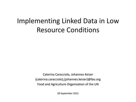 Implementing Linked Data In Low Resource Conditions Pdf