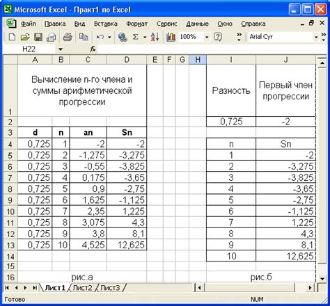 Практические задания по Excel