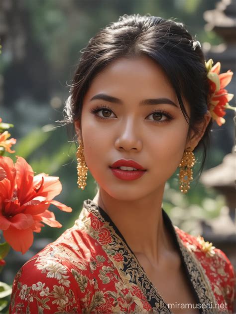 Balinese Kebaya Portrait Indonesian Girl At Bali Temple Muse Ai