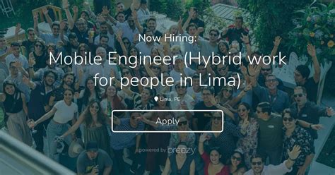 Mobile Engineer Hybrid Work For People In Lima At Tekton Labs