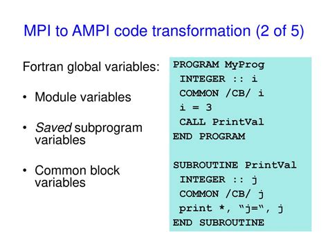 Automatic MPI To AMPI Conversion Using Photran Stas Negara Kuo Chuan Pan Gengbin Zheng