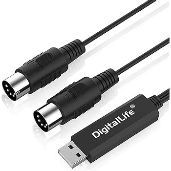 DigitalLife USB Type B MIDI Cable USB A To B MIDI Interface For Connect MIDI Keyboard Audio