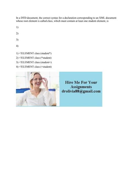 In A Dtd Document The Correct Syntax For A Declaration Correspondingpdf