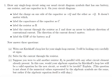 Solved Draw Any Single Loop Circuit Using Our Usual Chegg