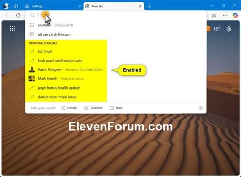 Enable Or Disable Bing Trending Searches Suggestions In Address Bar