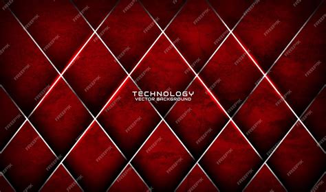 Premium Vector 3d Red Rough Grunge Techno Abstract Background Overlap Layer On Dark With
