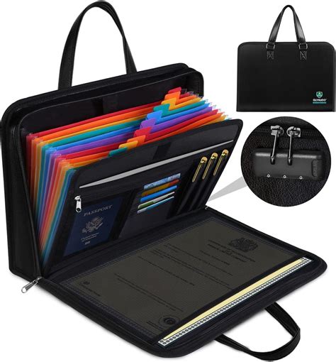 Portable Fireproof Important Document Organizer Binder With Lock For A4 Size 13