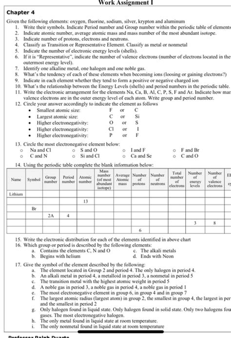 Solved Work Assignment Chapter 4 Given The Following