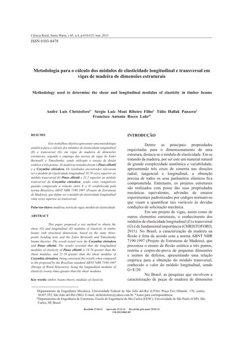 Pdf Methodology Used To Determine The Shear And Longitudinal Modulus