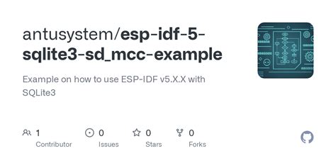 Github Antusystemesp Idf 5 Sqlite3 Sdmcc Example Example On How To Use Esp Idf V5xx With