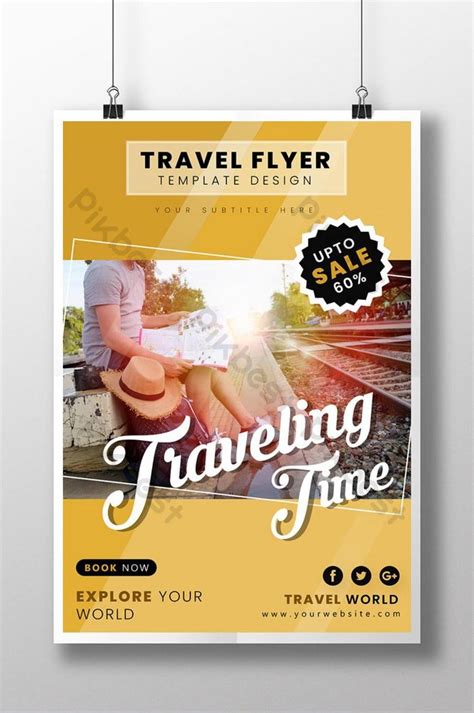 황금 여행 브로셔 포스터 Ai 무료 다운로드 Pikbest