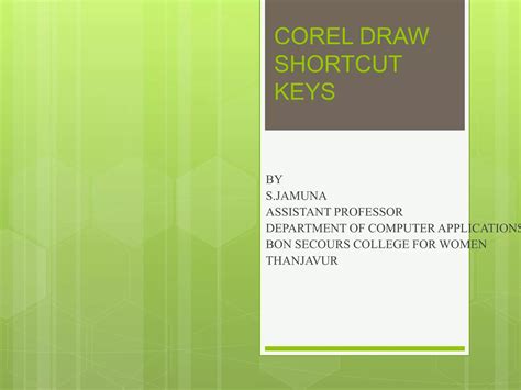 Corel Draw Shortcut Keys PPT