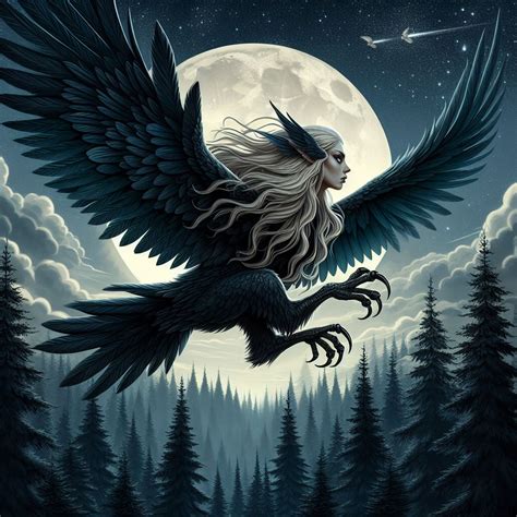Harpy Bird Faced Woman Swift Winds