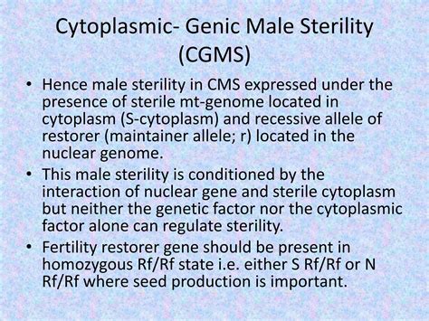 Cytoplasmic Male Sterility Pptx