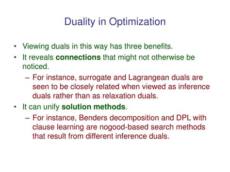 Ppt Duality In Optimization And Constraint Satisfaction Powerpoint