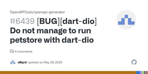 BUG Dart Dio Do Not Manage To Run Petstore With Dart Dio Issue OpenAPITools Openapi