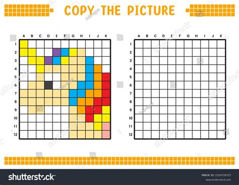Copy Picture Complete Grid Image Educational Stock Vector Royalty Free