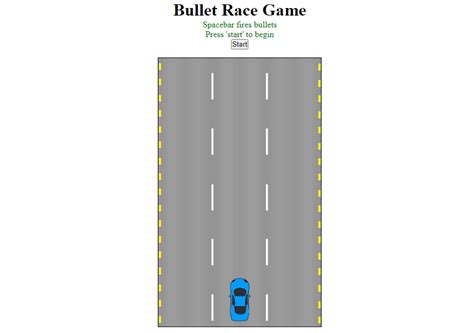 Bullet Race Game Using HTML CSS In VanillaJS With Source Code SourceCodester