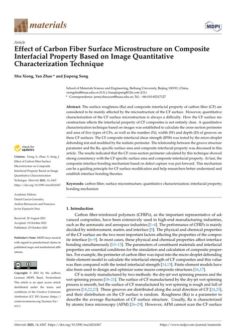 Pdf Effect Of Carbon Fiber Surface Microstructure On Composite