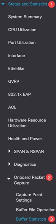 웹 사용자 인터페이스를 사용하여 Catalyst 1200 및 1300 스위치에서 온보드 패킷 캡처 구성 Cisco