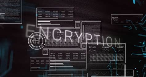 Image Of Encryption Text Over Graphs Loading Bars Circles And Binary