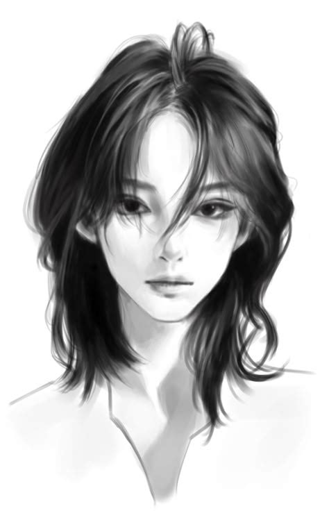 Wolf Cut Hair Drawing